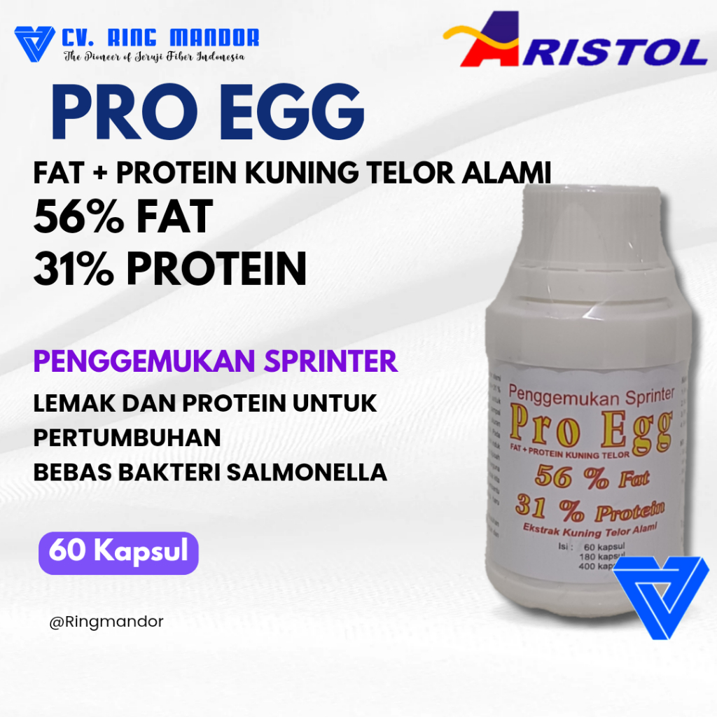 Jual PRO EGG KUNING TELOR ISI 60caps Penggemukan Sprinter FAT & PROTEIN ...