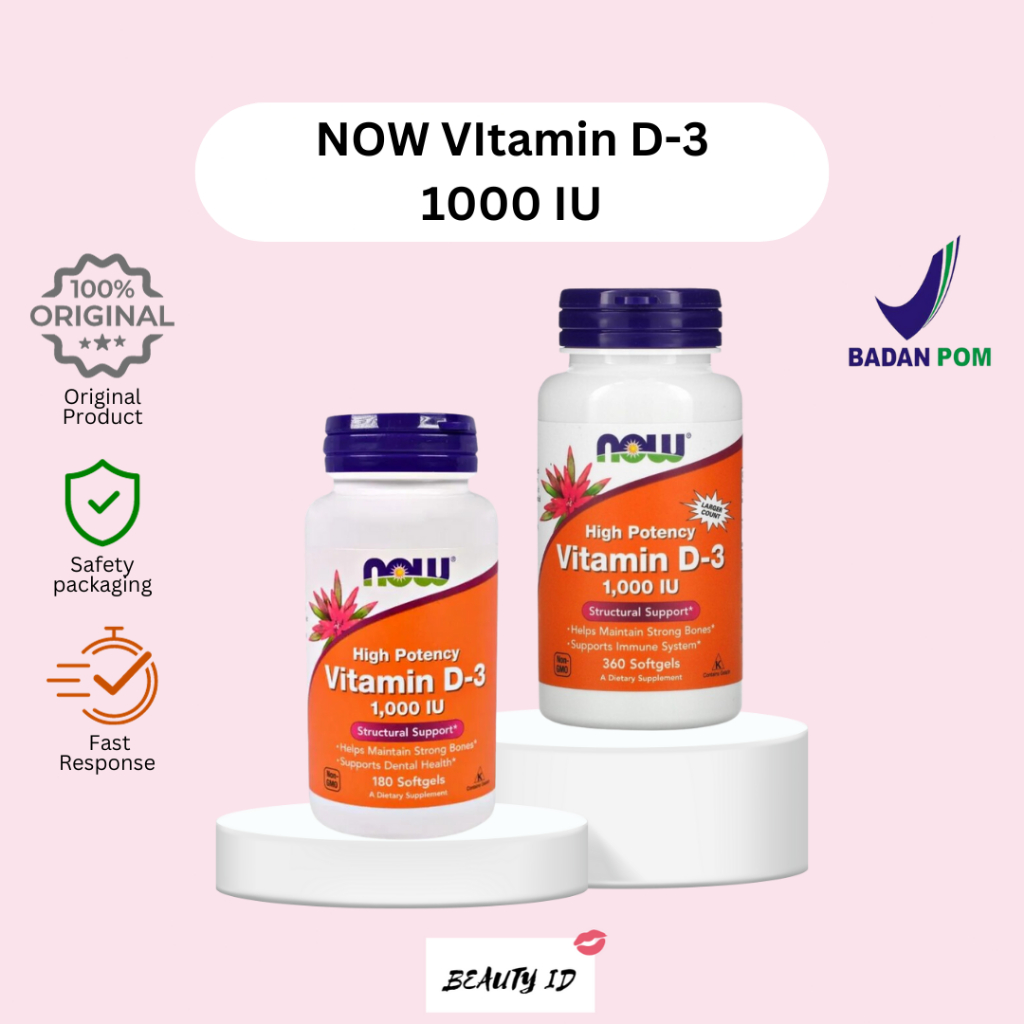 Jual [READY] Now Vitamin D3 1000 IU 180 Softgels / 360 Softgels | Shopee Indonesia