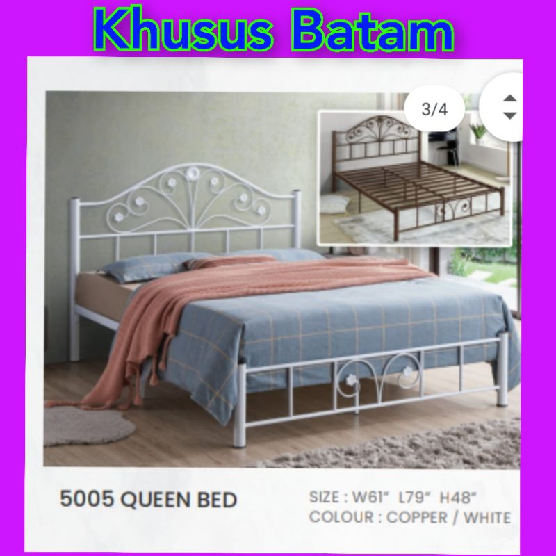 Jual RANJANG BESI QUEEN(UK.150x190cm) Rangka Ranjang Coklat (KHUSUS ...