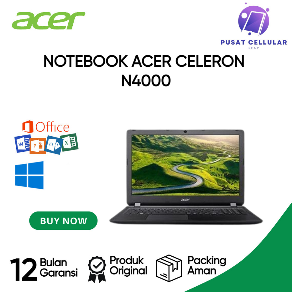 Jual NOTEBOOK ACER CELERON n4000 RAM 4GB // 512 SSD // WIN 10 // FREE ...