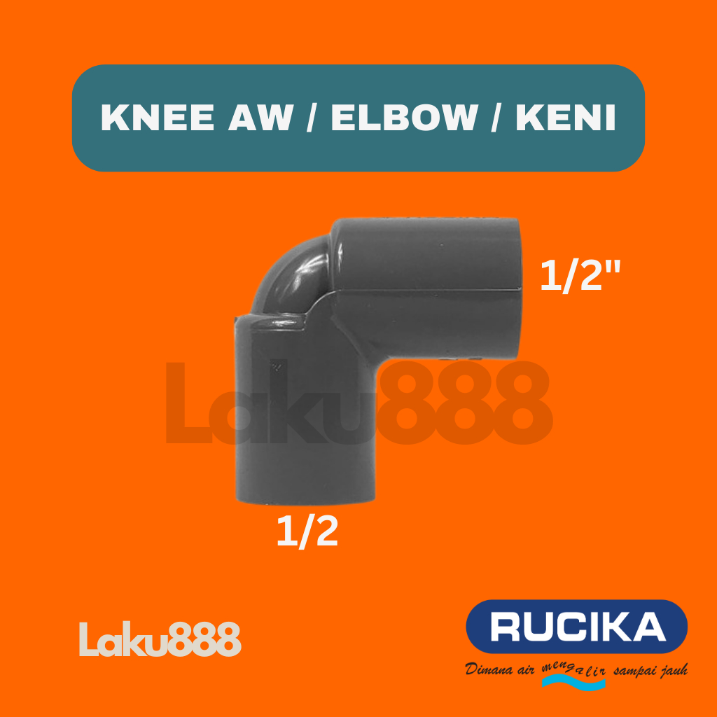 Jual Keni / Elbow / Knee 1/2" inch PVC Rucika AW | Shopee Indonesia