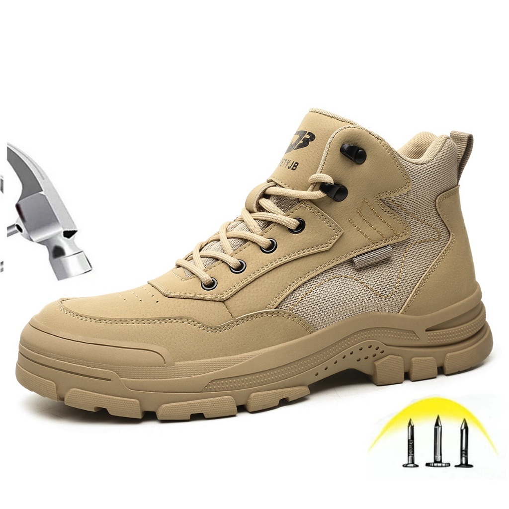 Jual Sepatu Safety Boots Tinggi Pria High Cut Mendaki Ujung Besi ...