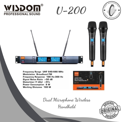 Jual Wisdom U-200 Microphone Wireless 2-Channel Original U200 | Shopee ...