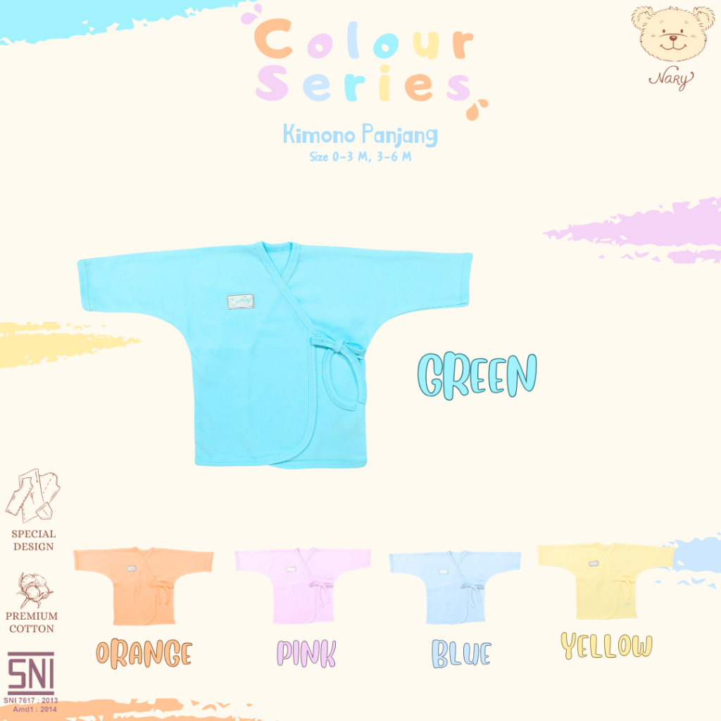 Jual NARY Colour Series - Baju Bayi - Kimono Bayi - Kimono Panjang 0-6 ...