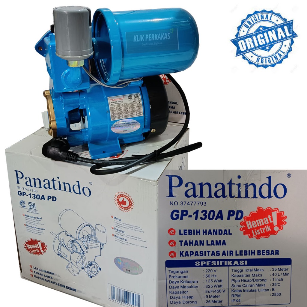 Jual SNI pompa air national GP-130 Otomatis/ nasional GP 125 PD ...