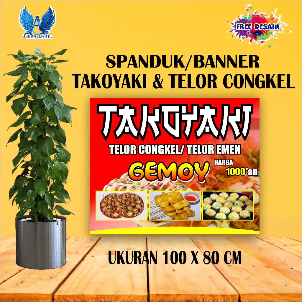 Jual Cetak Banner Cetak Spanduk TAKOYAKI DAN TELOR,CONGKEL UKURAN ...