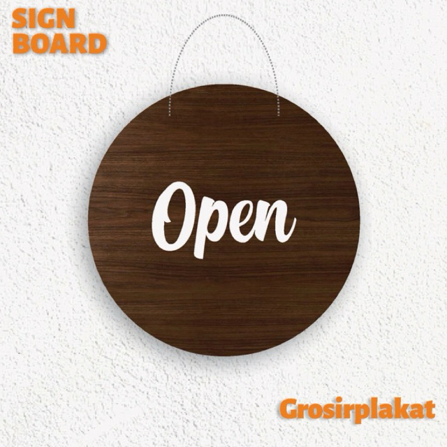 Jual Papan Open Closed Sign Board Kayu Gantungan Signage Cafe Wooden ...
