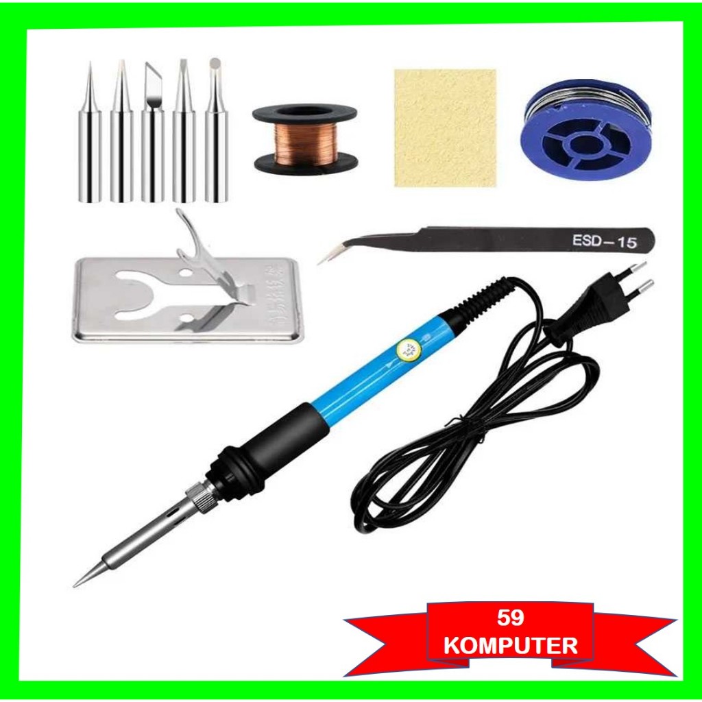 Jual Paket Lengkap Solder Listrik 60 Watt Solder Listrik 1 Set Komplit Satu Set Solder Listrik ...
