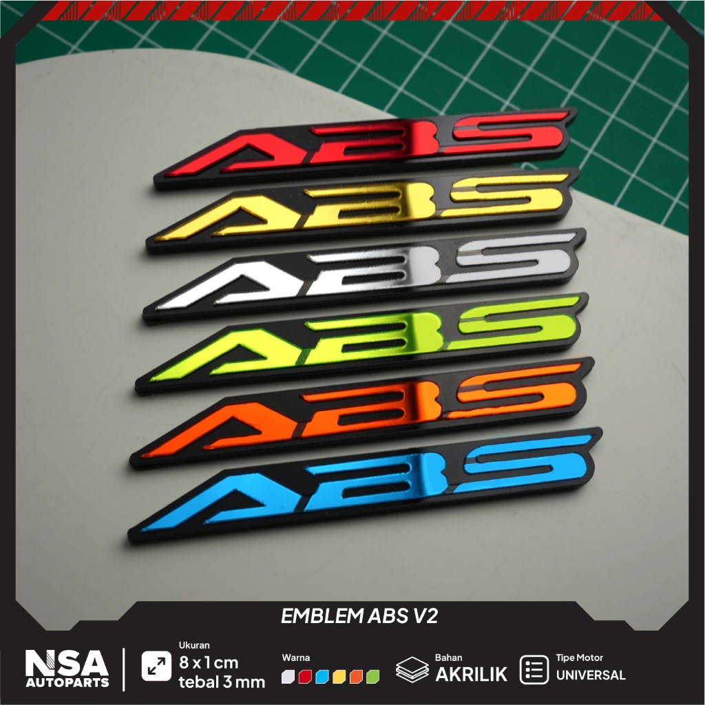 Jual EMBLEM ABS LOGO ABS 3D BUKAN STIKER ATAU STICKER TIMBUL EMBLEM ABS ...