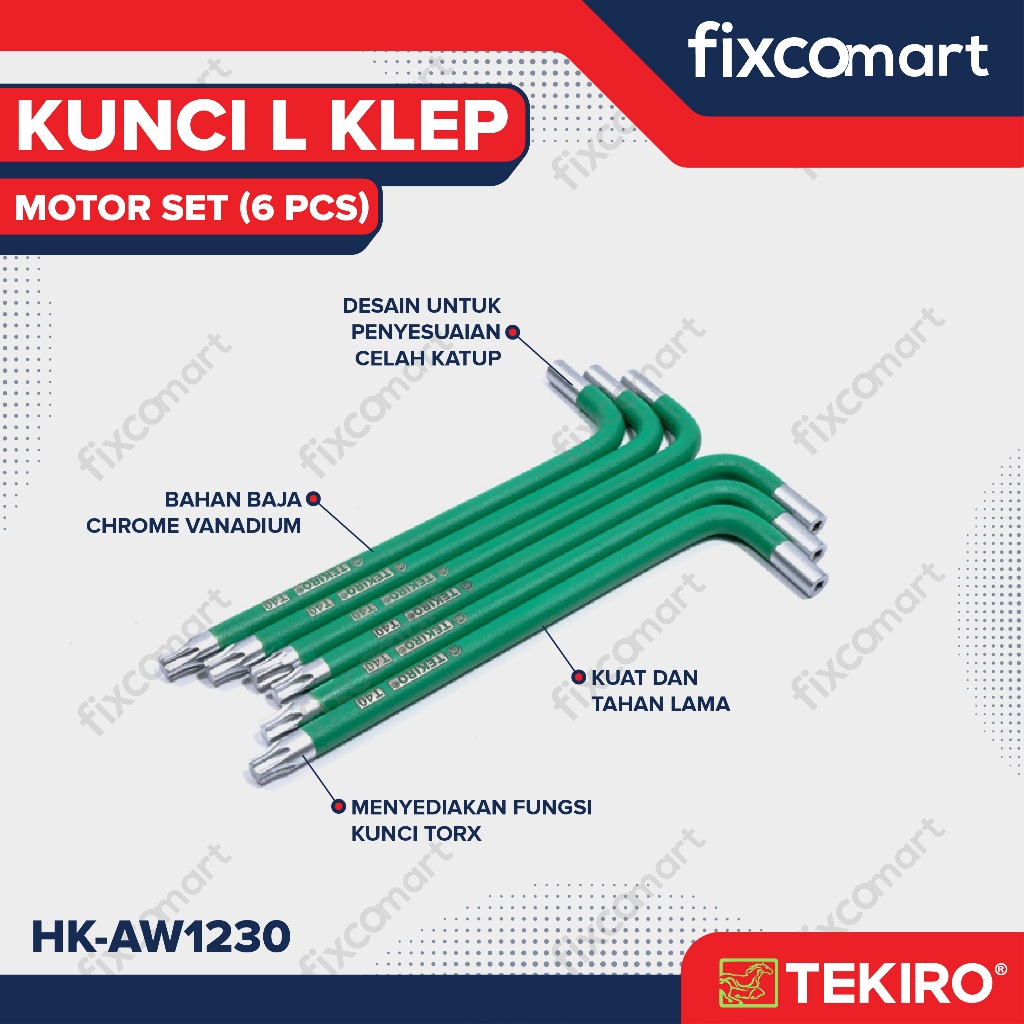 Jual Tekiro Kunci L Klep Motor Set 6 Pcs / Tekiro Valve Adjustable ...