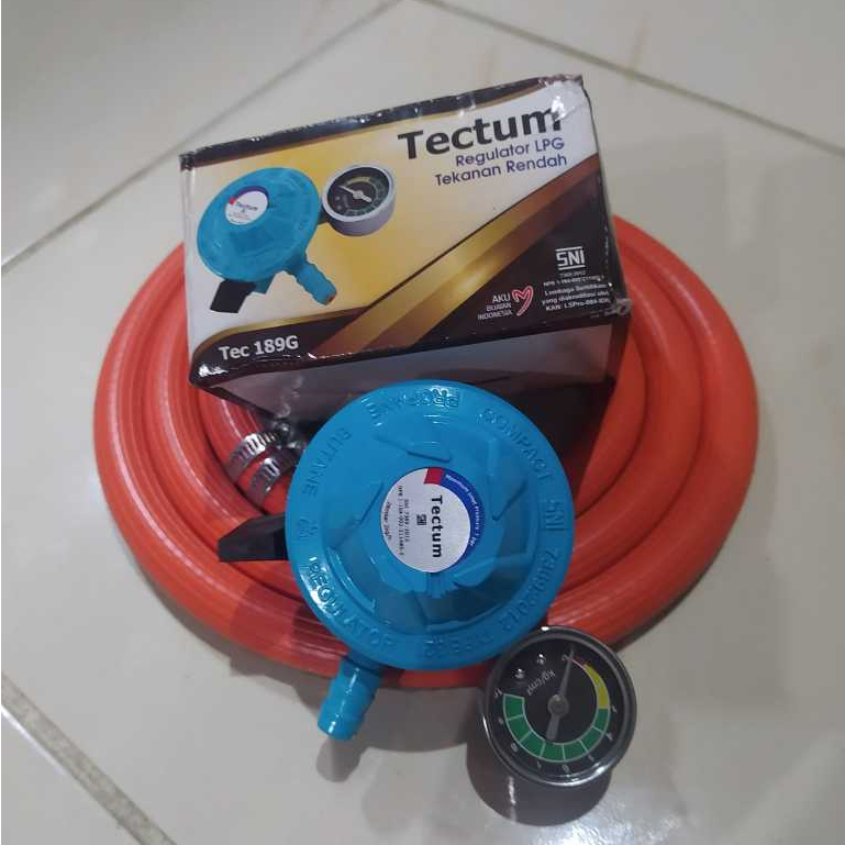 Jual Regulator TECTUM TEC 189G Selang Gas LPG 1000 PSI 3 lapis | Shopee Indonesia