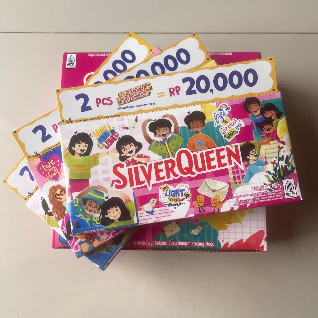 Jual SILVERQUEEN PROMO VALENTINE DAY BUY 1 GET 1 (2x58gr) | Shopee ...