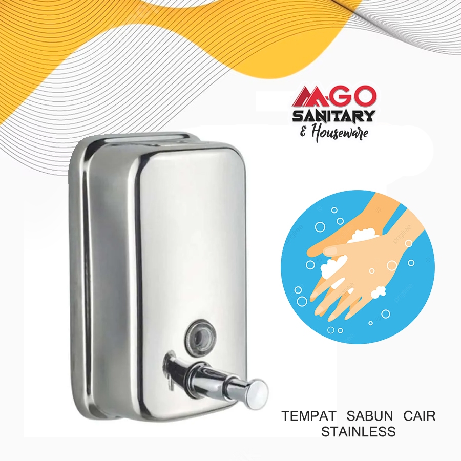 Jual DISPENSER SOAP STAINLESS / TEMPAT SABUN CAIR STAINLESS 500ML ...