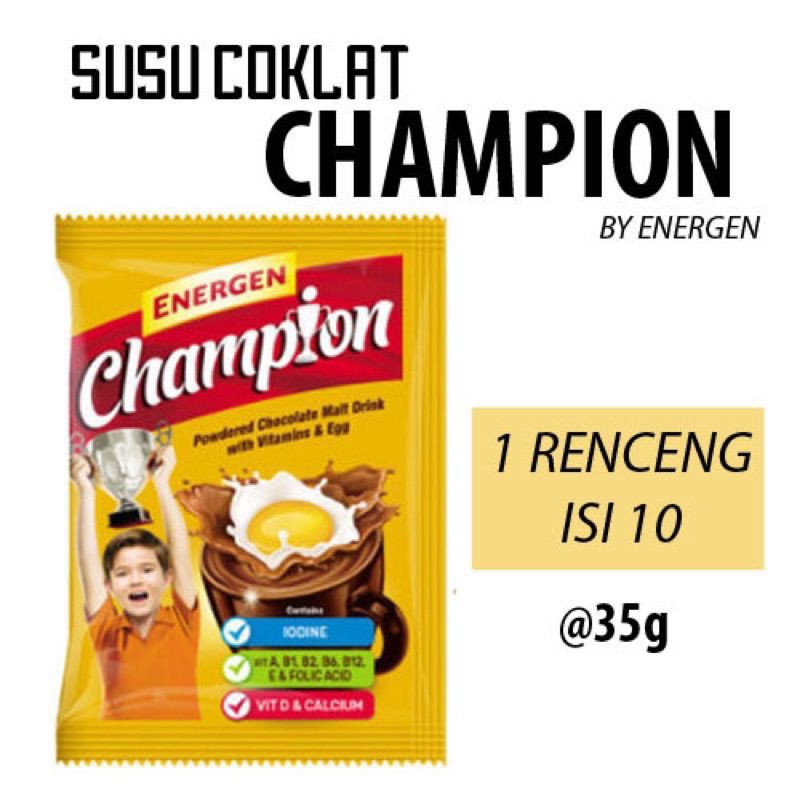 Jual ENERGEN CHAMPION SACHET 30gr [HARGA 1 RENCENG ISI 10 SACHET ...