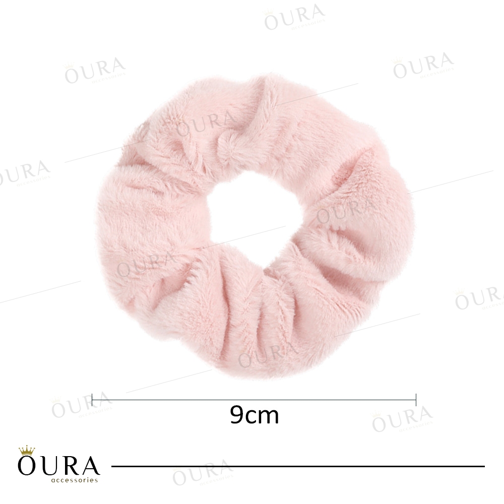 Jual Scrunchie Bulu Halus Motif Polos Ikat Rambut Korea Aesthetic ...