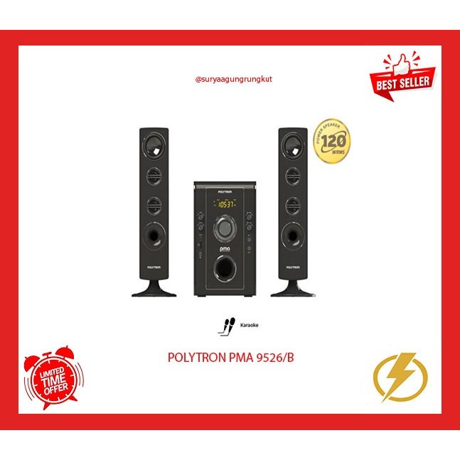 Jual SPEAKER AKTIVE POLYTRON BLUETOOTH PMA 9526/B | Shopee Indonesia