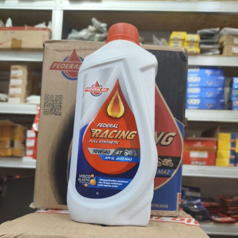 Jual Oli Federal Racing Full Synthetic 10W-40 4T Api SL Jaso 1L 1 Liter ...