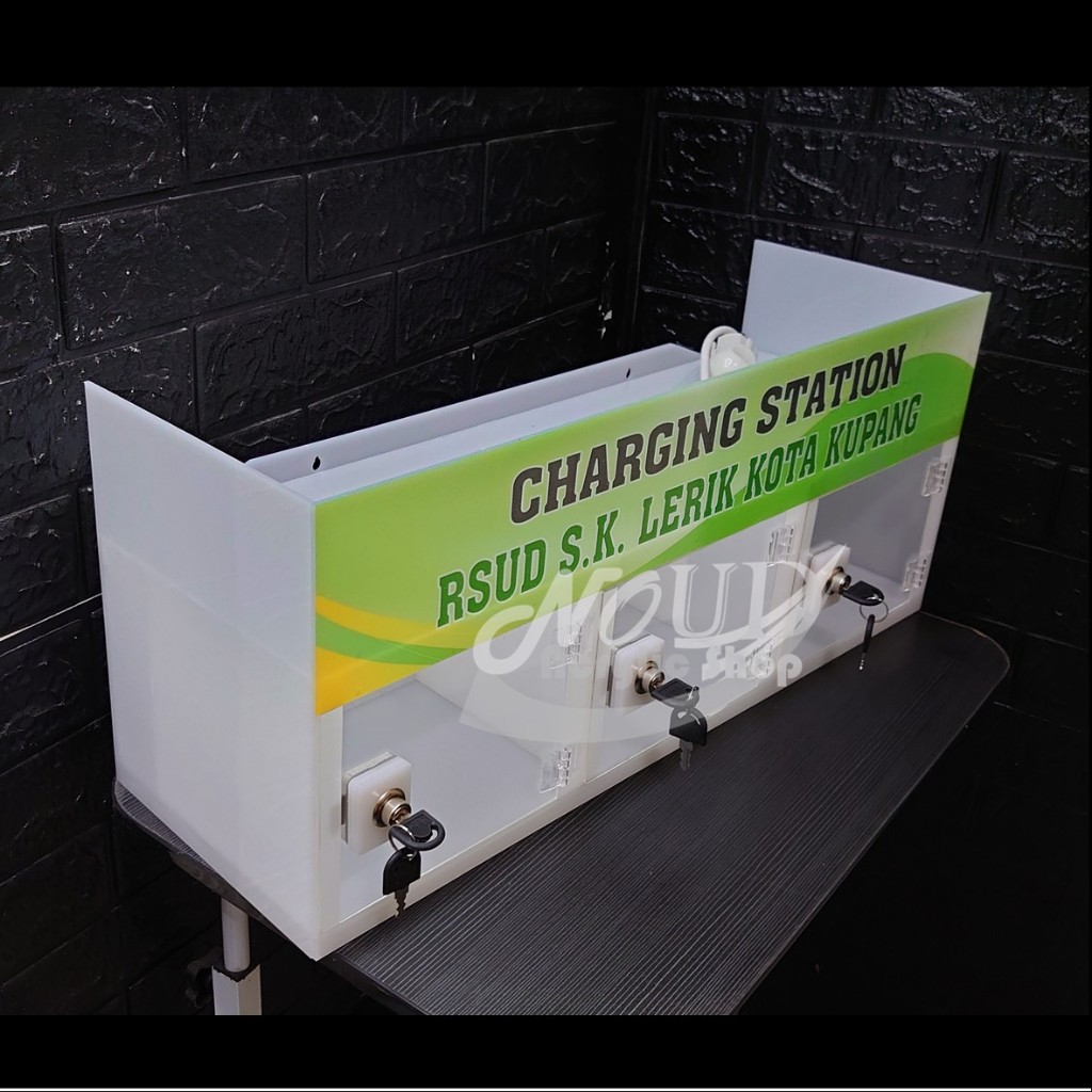 Jual Box Charger HP / Charging Station Akriliik 3 Kotak | Shopee Indonesia