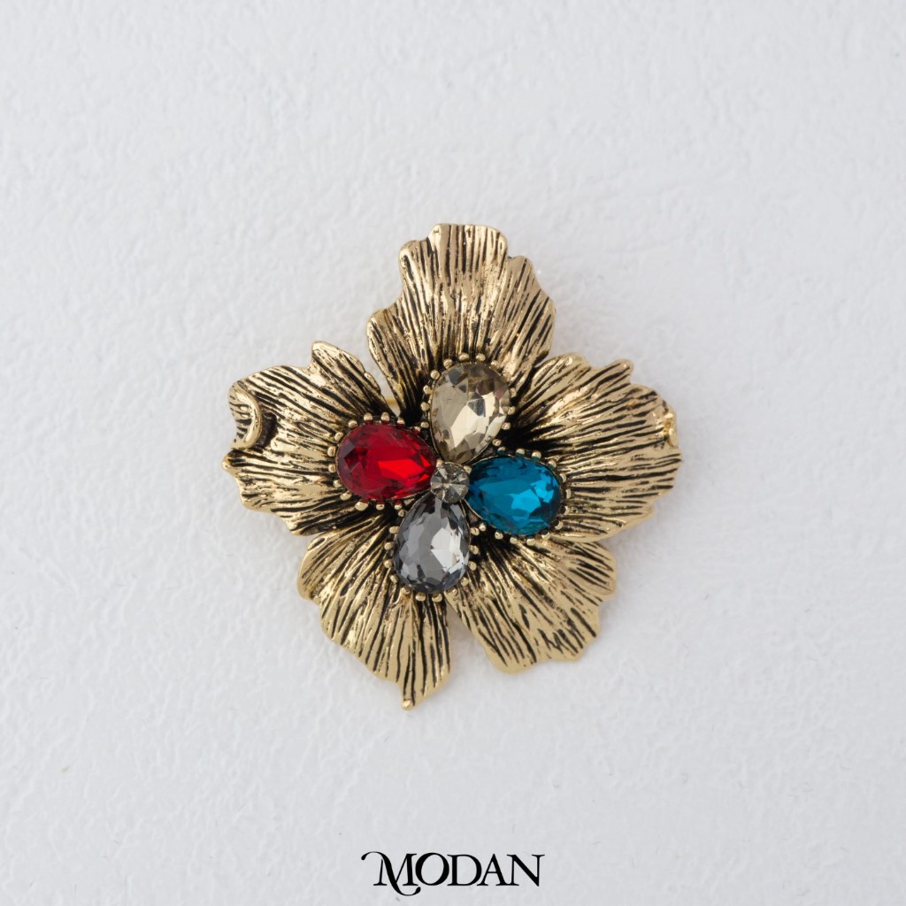 Jual Modan - Vintage Rustic Brooch Classic Pattern Round Flower Bros ...