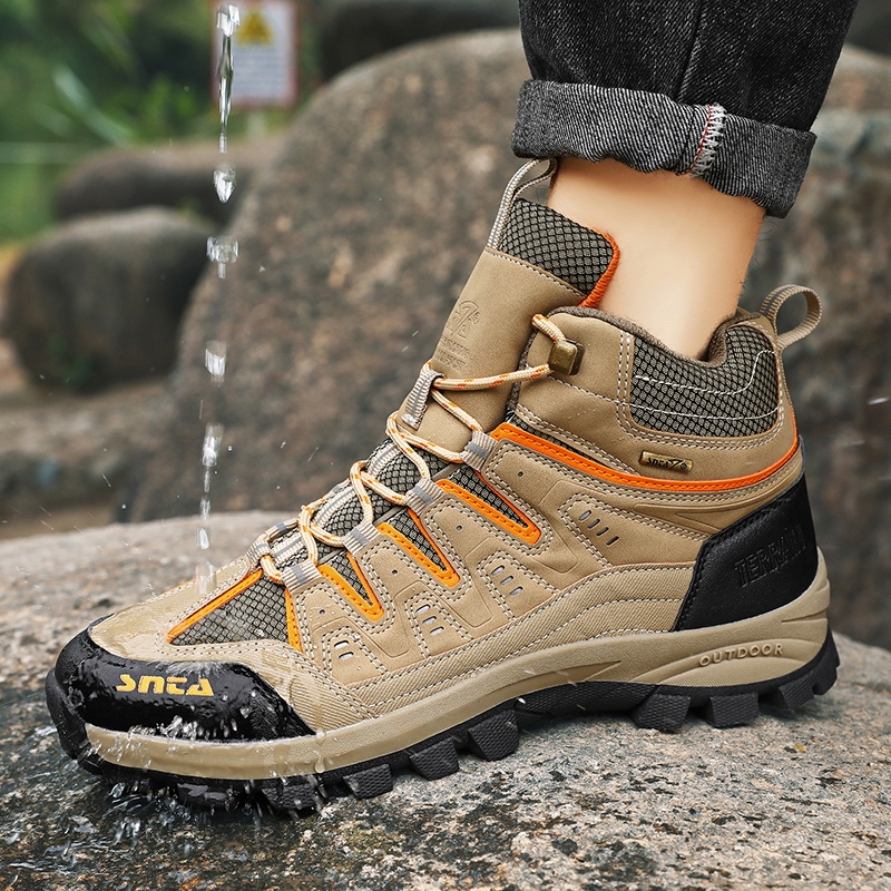 Jual SEPATU GUNUNG SNTA 502 BEIGE MID WATERPROOF OUTDOOR HIKING 100% ...