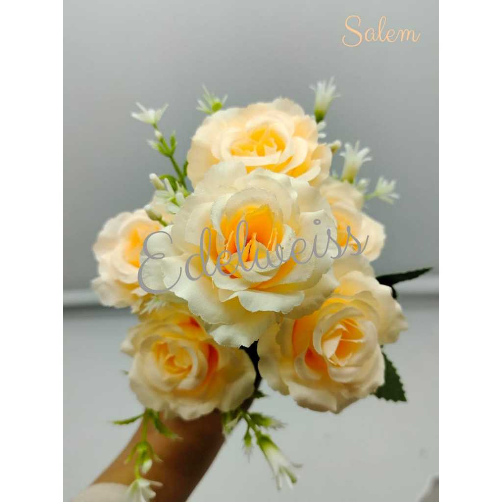 Jual Mini Rose Terompet x6/ Bunga kain plastik kering artificial palsu ...