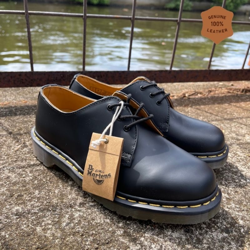 Jual Sepatu Docmart Boots Pria 1461 Black Smooth low 3 Hole Classic ...