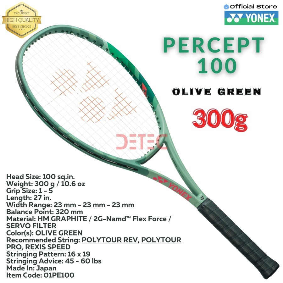 Jual Yonex PERCEPT 100 - 300 gram Olive Green - racket tennis | Shopee ...