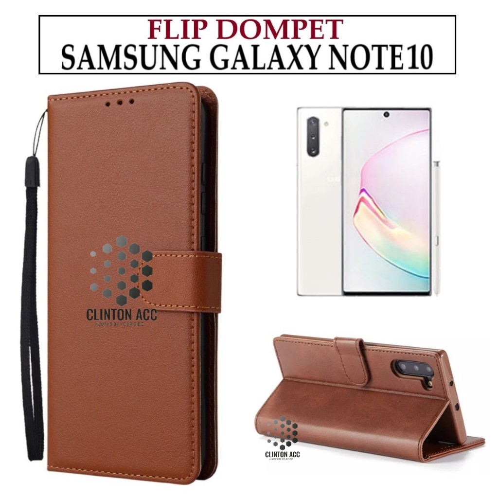 Jual CASE HP SAMSUNG NOTE 10 FLIP WALLET LEATHER DOMPET KULIT SOFTCASE ...