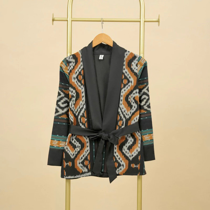 Jual Blazer Tenun Wanita Baju Atasan Cardigan Kombinasi Toyobo | Shopee ...
