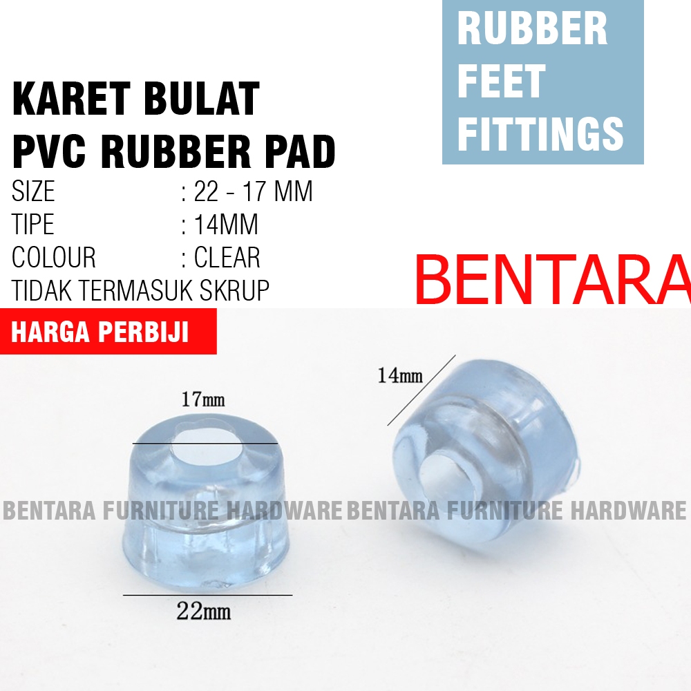 Jual 22MM KARET BULAT RING PVC RUBBER PAD BENING CLEAR DIAMETER - BULAT ...