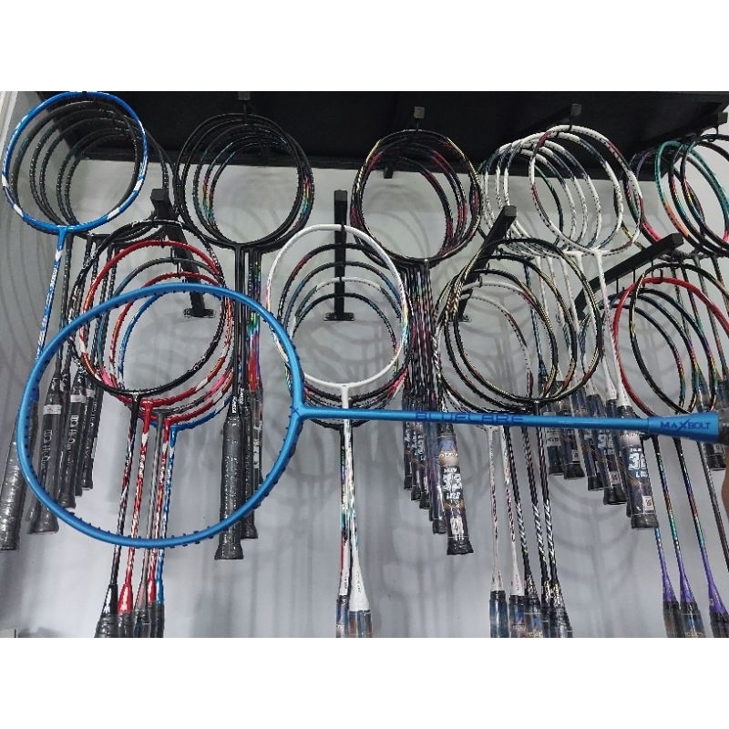 Jual Raket Badminton maxbolt blue flare, thunderbolt, navigator II ...
