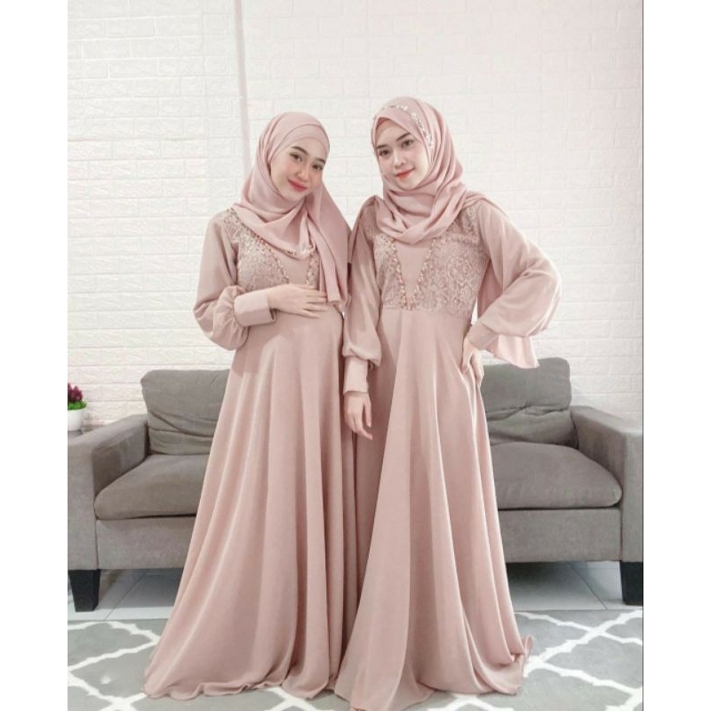 Jual MAXI VILDA GAMIS IBU IBU TERBARU SET HIJAB SIMPEL 2024 LEBARAN ...