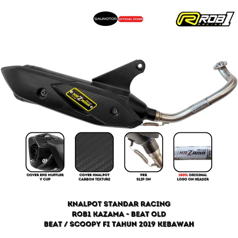 Jual ROB1 Kazama Knalpot Beat lama Scoopy Fi 2010-2018 Standar Racing ...