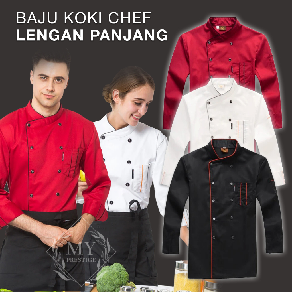 Jual Seragam Koki Baju Chef Lengan Panjang Jaket Masak Dapur Kitchen Unisex Pria Wanita | Shopee ...