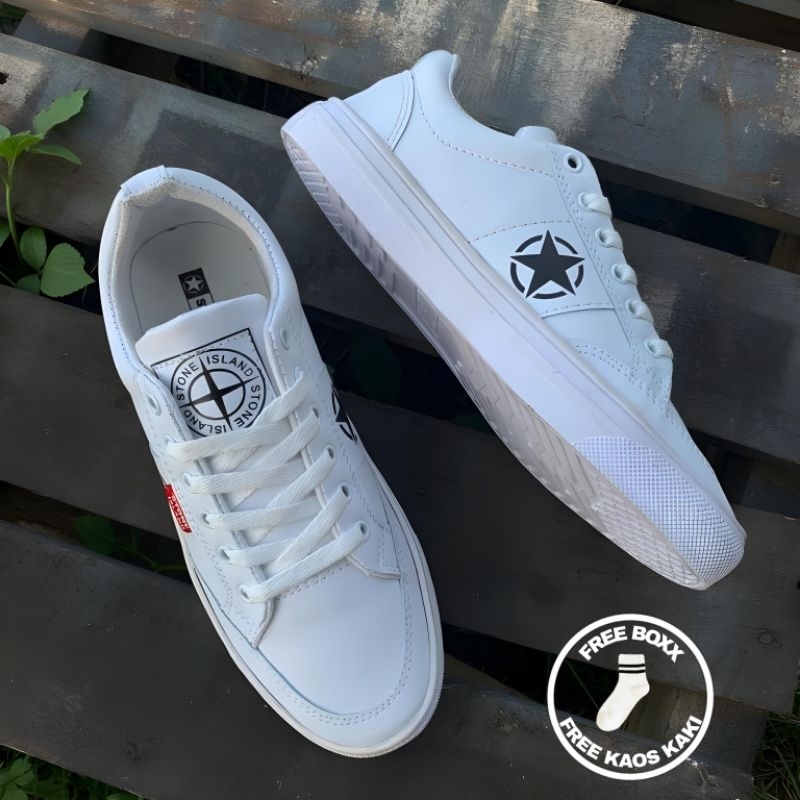Jual Sepatu Sneakers Pria wanita Import Sporty Terbaru Sepatu Putih ...