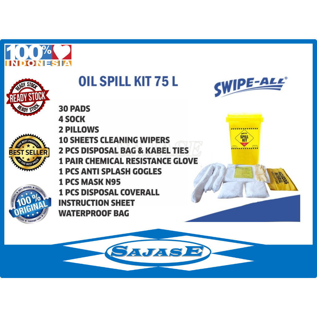 Jual OIL SPILL KIT 75 Liter SWIPE ALL Kemasan Box Harga Murah | Shopee ...