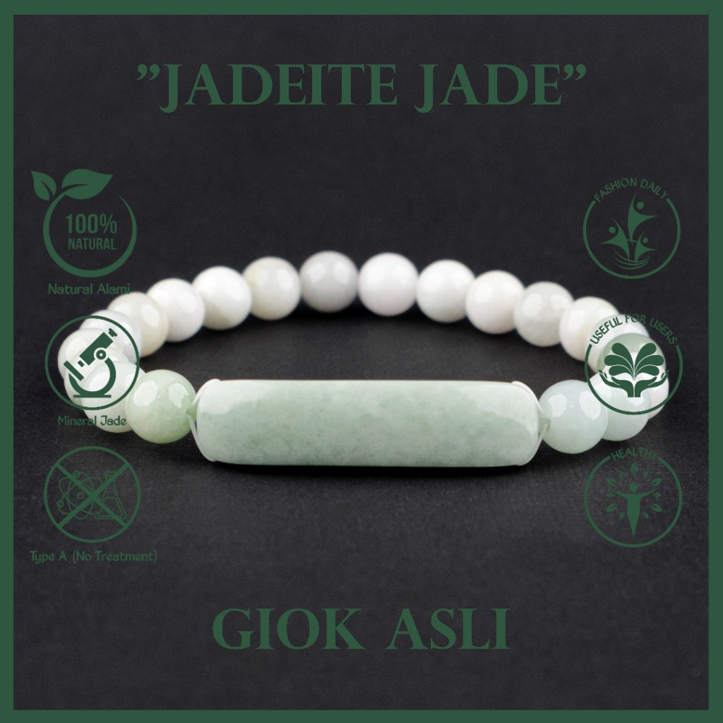 Jual Gelang Giok Hijau Natural Jadeite Jade Type A Ori Bracelet Pria ...