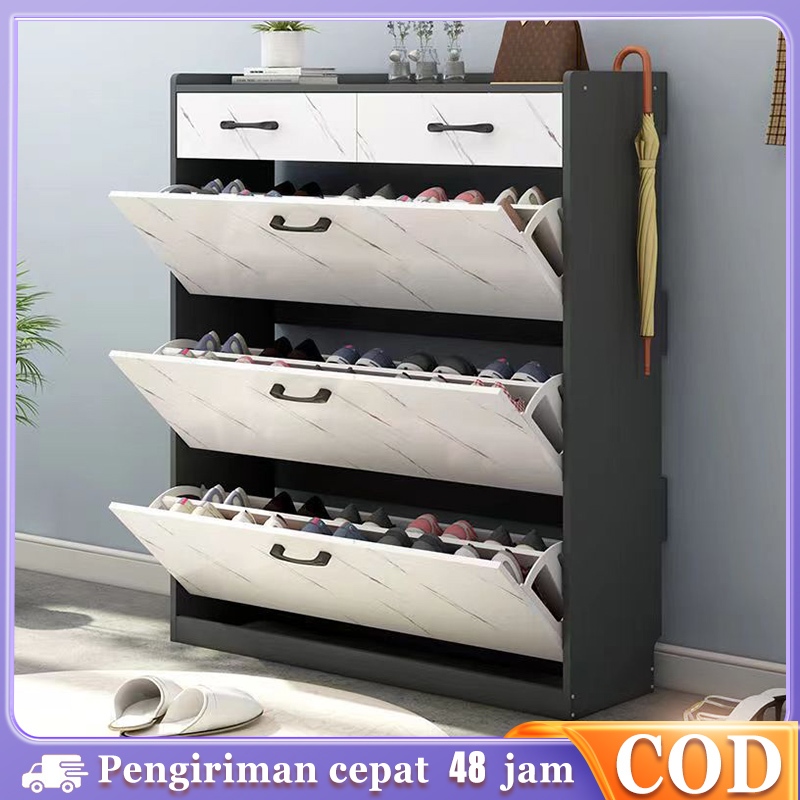 Jual Lemari Sepatu 2 Lapisan Kayu Minimalis lemari sepatu Lemari Rak ...