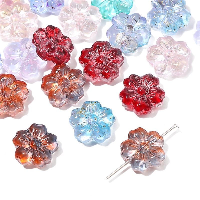 Jual (1pcs) M48 Manik Kaca Bunga Daisy Sakura Glitter | Shopee Indonesia