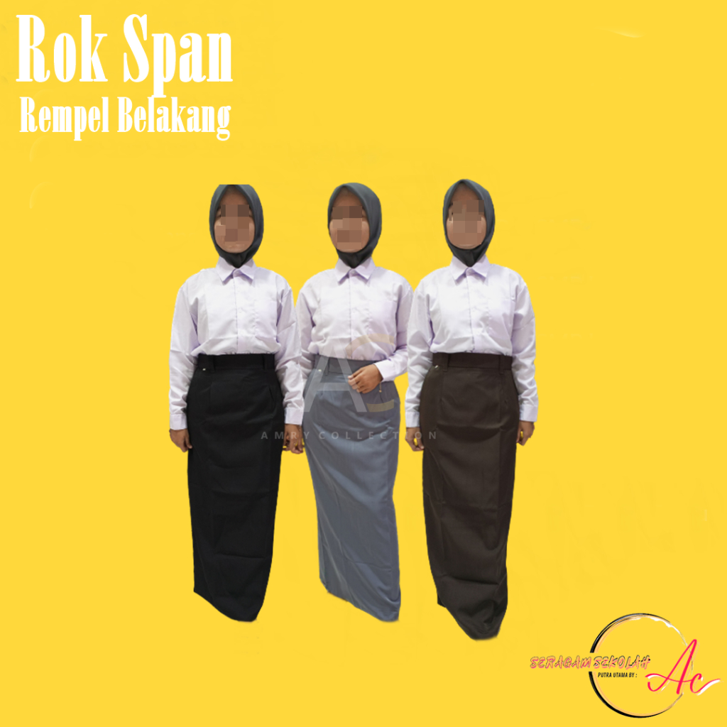 Jual Rok Panjang Span Rempel Belah Belakang UMUM / Rok kerja / Rok ...