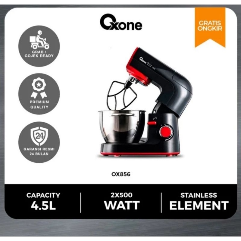 Jual OXONE OX 856 Stand Mixer Stainless 4.5 Liter 1000 Watt OX856 ...