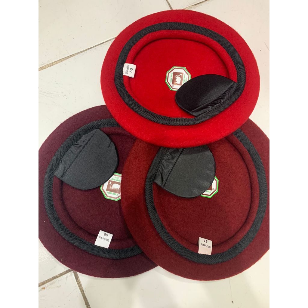 Jual Baret Merah Super Woll-Baret Super Woll Merah | Shopee Indonesia