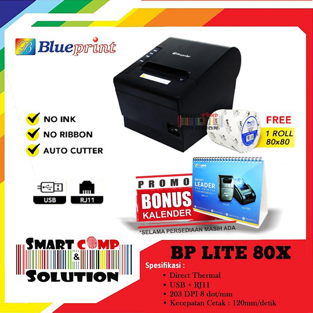 Jual Printer Thermal Kasir 80mm BLUEPRINT Lite 80X Receipt Printer ...