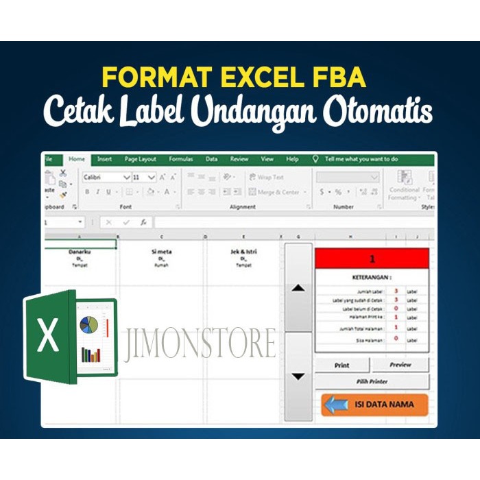Jual Aplikasi Excel Untuk Print Label Undangan Otomatis (Termurah ...