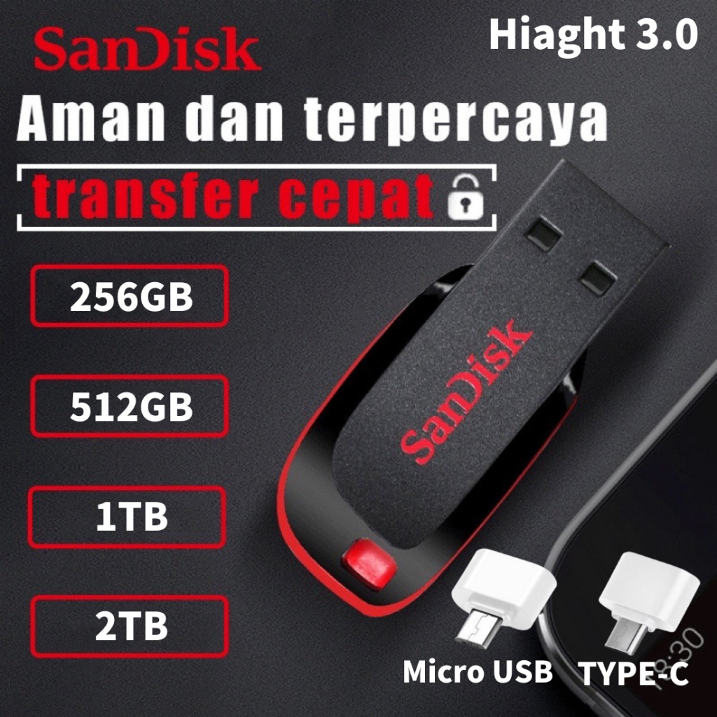 Jual SanDisk Flashdisk 1TB otg type c 3.0 usb High Speed 1TB Anti Air ...