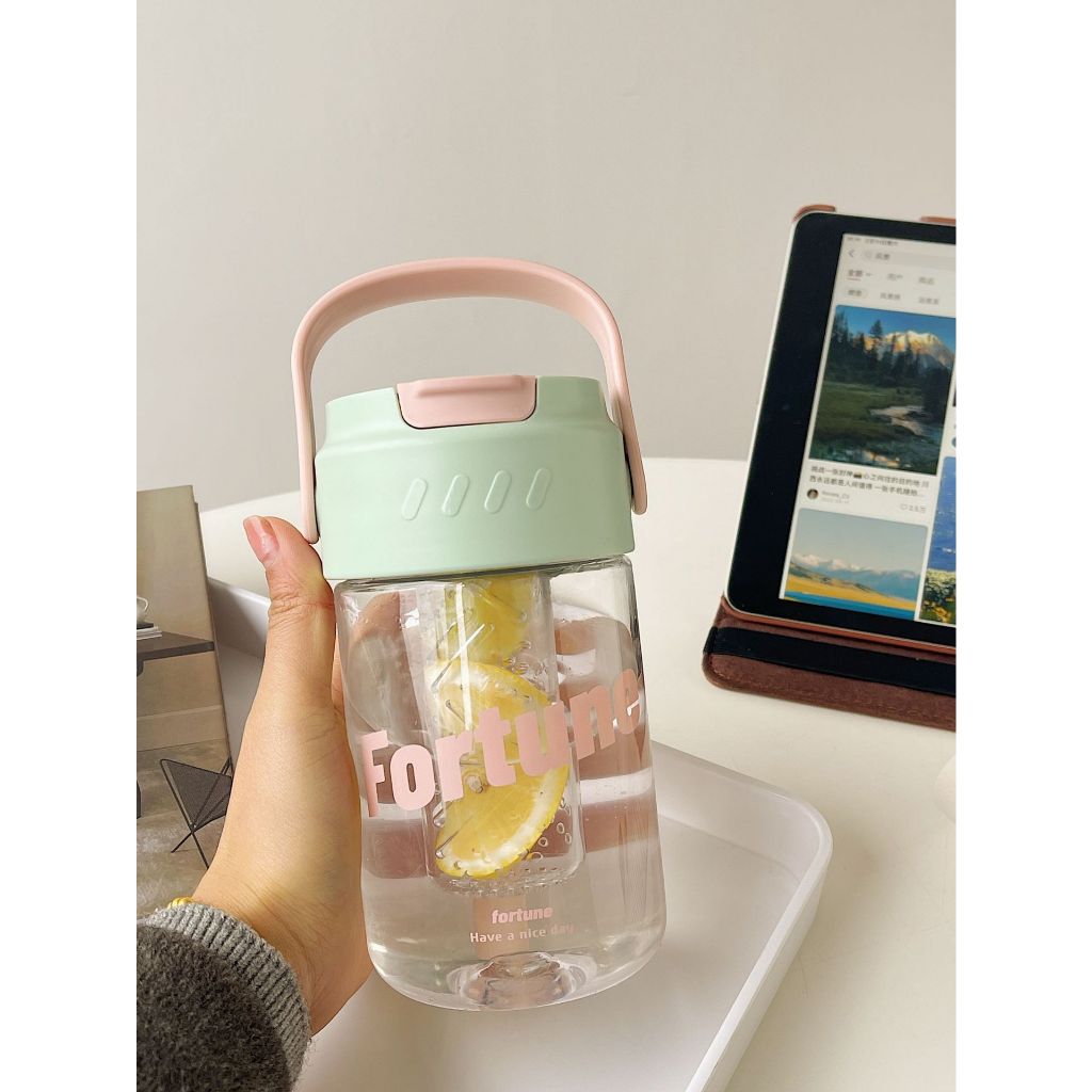 Jual Botol Minum Aesthetic 800 ML Infuser Dan Sedotan | Shopee Indonesia