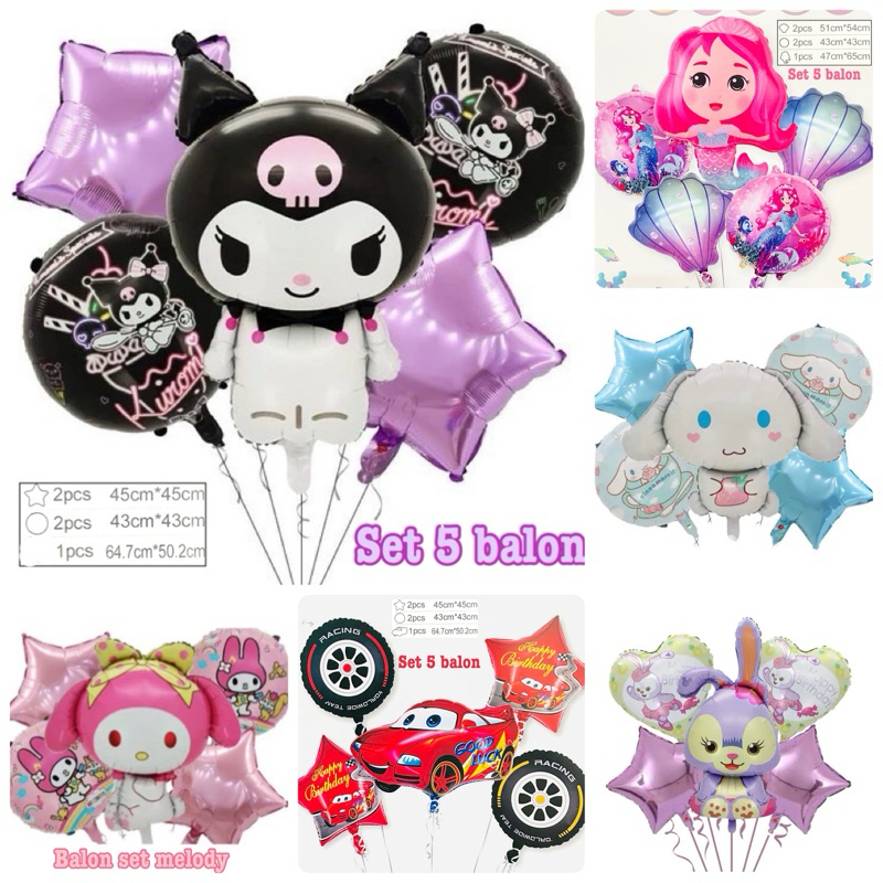 Jual balon set dekorasi sanrio / disney balon bentuk cinnamoroll melody ...