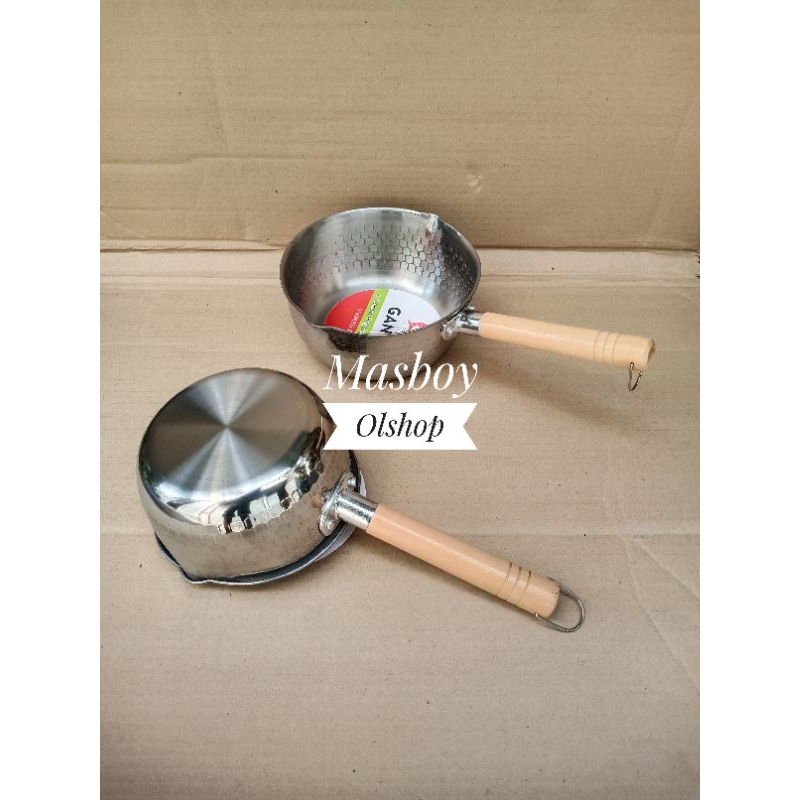 Jual Panci Mie Stainless Gagang Kayu GANOM Tebal / Panci Rebus / Panci ...