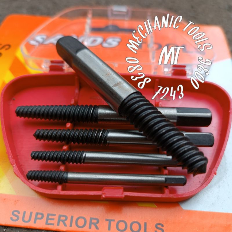 Jual Screw extractor set 5 pc 6 pc Sands Alat buka baut baud rusak Kran ...
