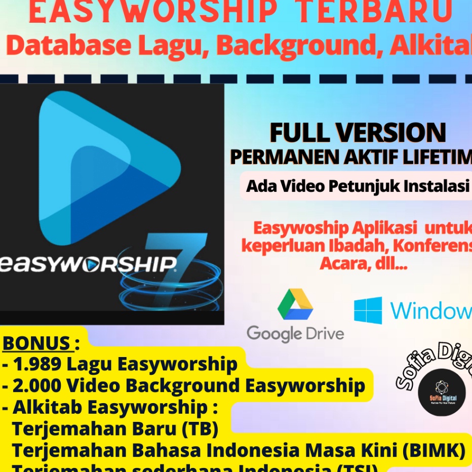 Jual Diskon Menggoda EASYWORSHIP 7 TERBARU Database Lagu Video ...